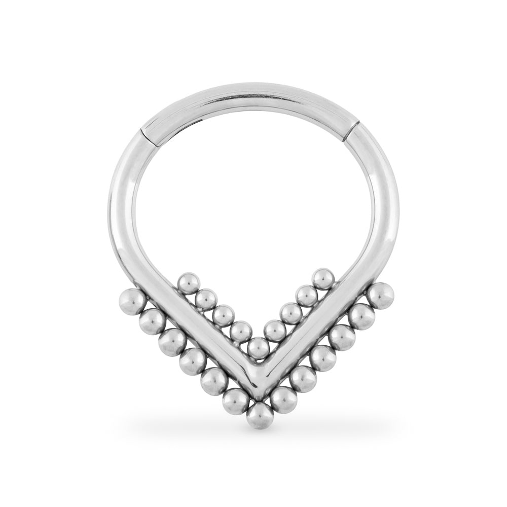 Tilum 16g Micron Beaded Triangle Titanium Clicker — Price Per 1 | PainfulPleasures