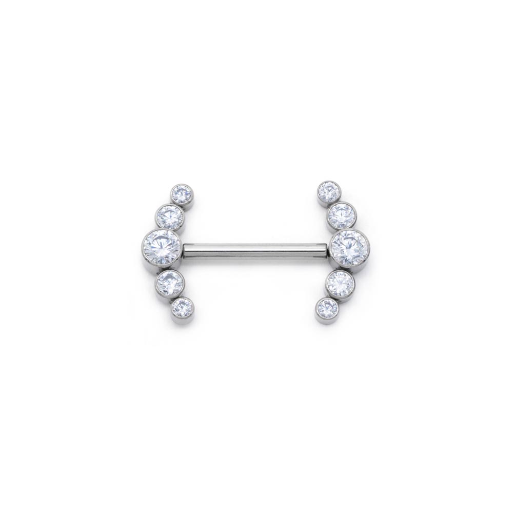 Tilum 14g 9 16 Crystal Jewel Arrow Titanium Threadless Nipple Barbell PainfulPleasures Painful Pleasures