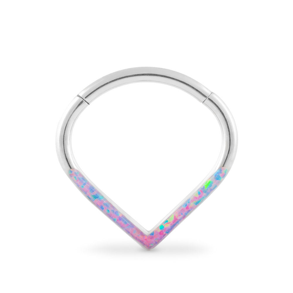 Tilum 16g Opal Triangle Titanium Clicker — Price Per 1 | PainfulPleasures