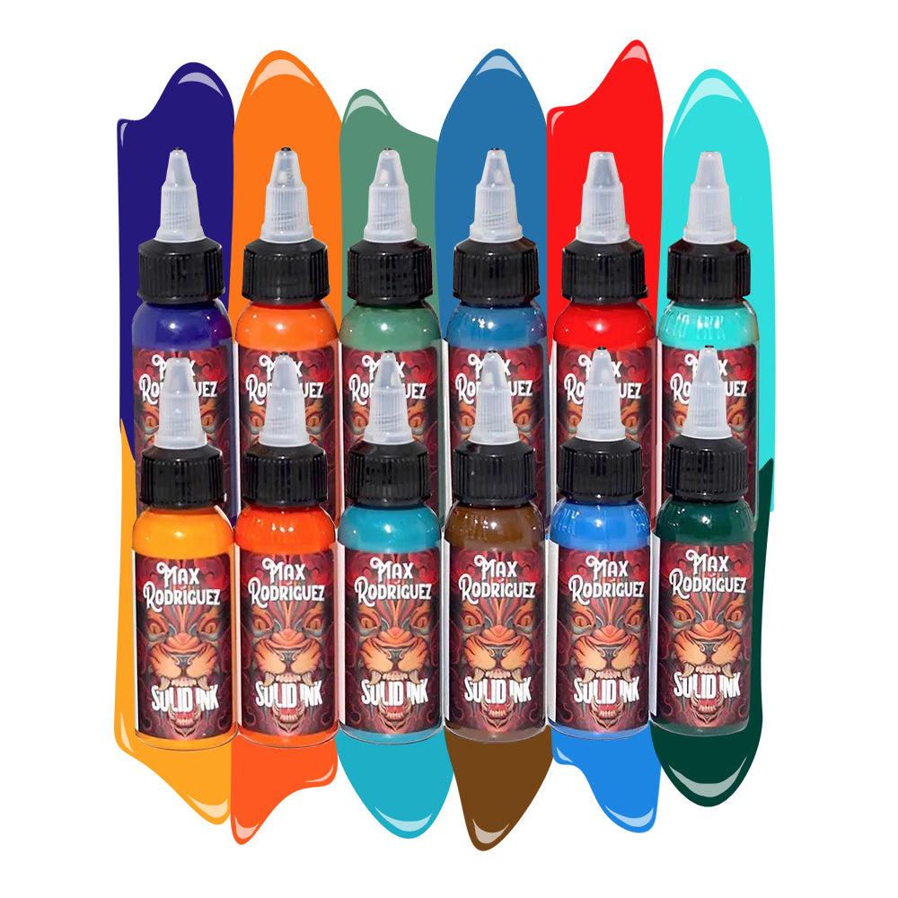 12 Color Max Rodriguez Set — Solid Ink — 1oz Bottles | PainfulPleasures