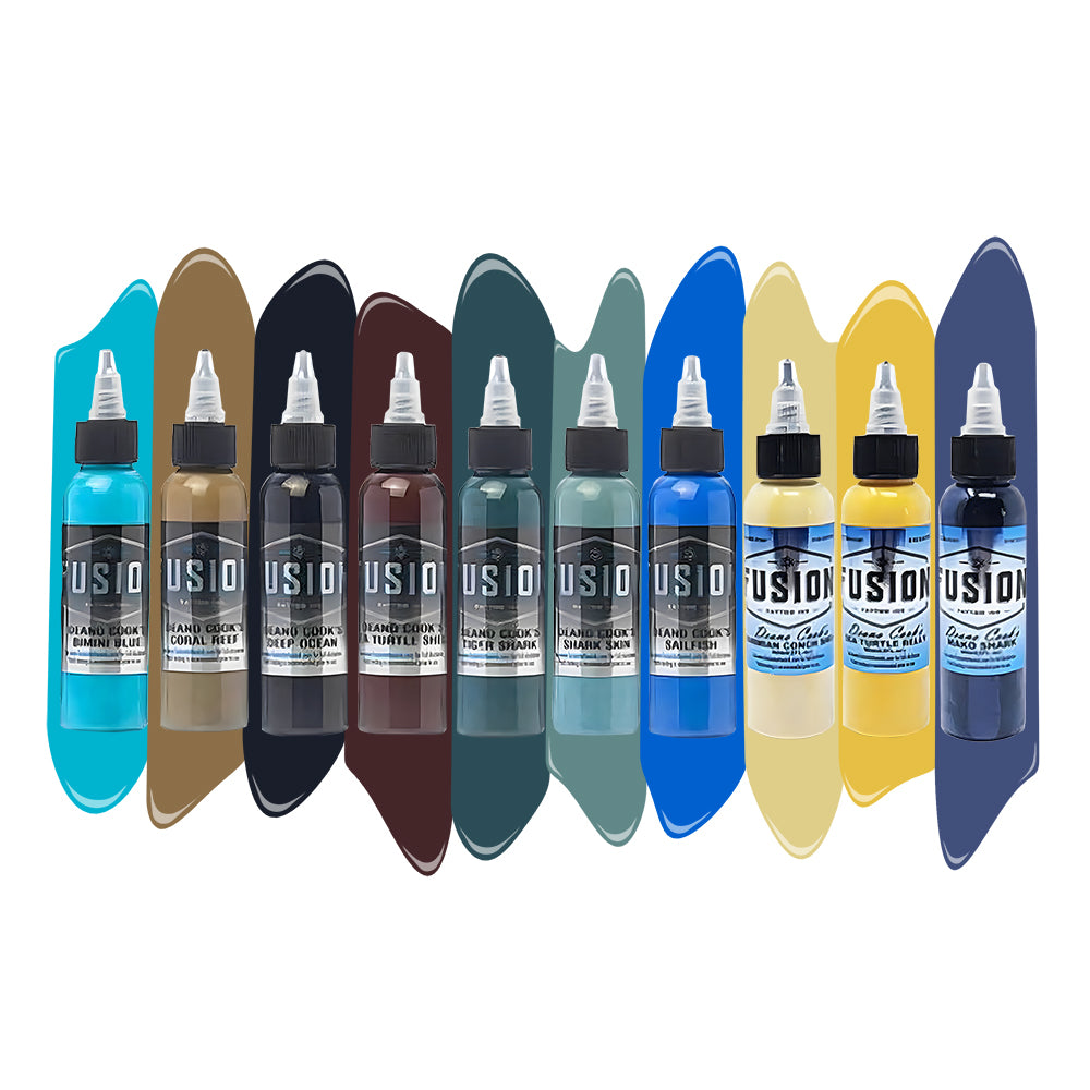 Deano Cook 10-Color Palette Signature Set — Fusion Tattoo Ink — 1oz ...