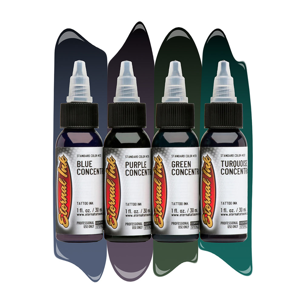 The Concentrates Set of Four — 1/2oz Bottles — Eternal Tattoo Ink