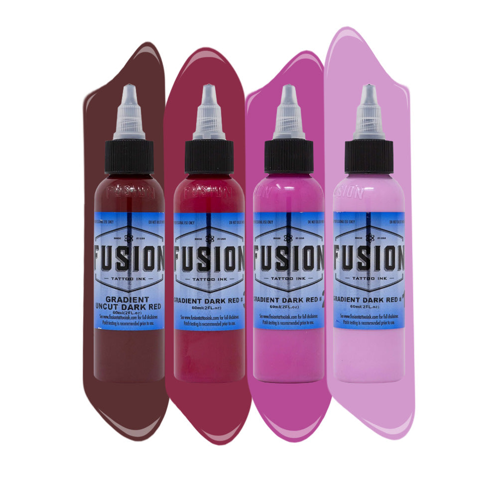 Gradient Dark Red 4-Pack — Fusion Tattoo Ink — 1oz | Painful Pleasures