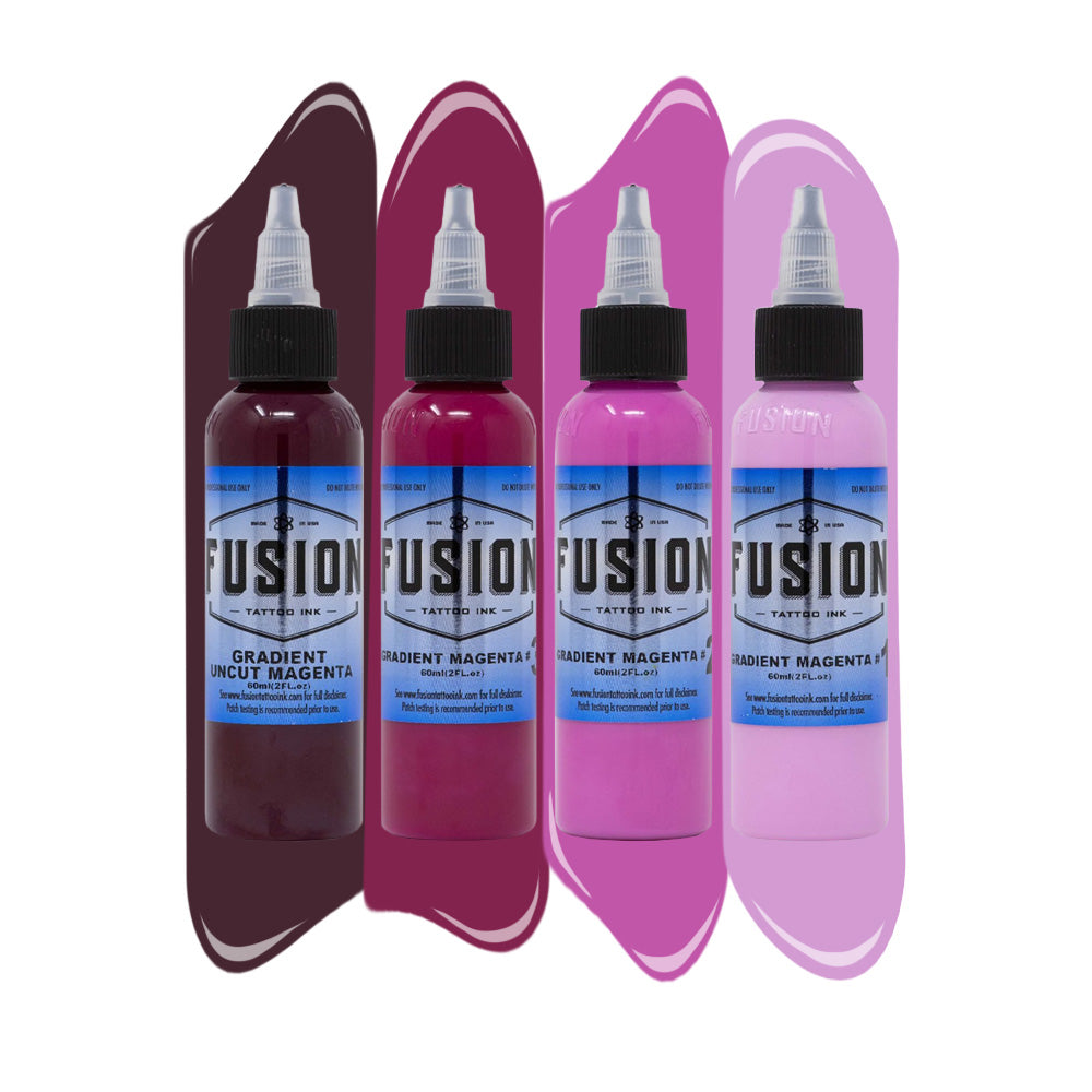 Gradient Magenta 4-Pack — Fusion Tattoo Ink — 1oz | Painful Pleasures