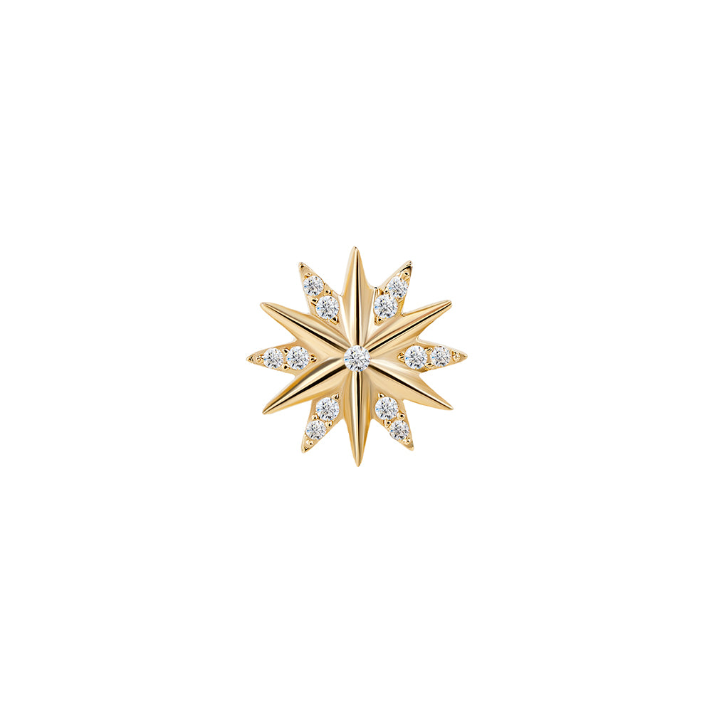 Tilum 14kt Yellow Gold Jeweled Star Threadless Top — Price Per 1 ...