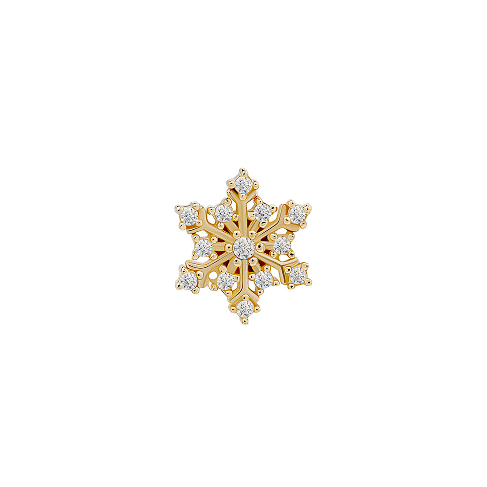 Tilum 14kt Yellow Gold Jeweled Snowflake Threadless Top — Price Per 1 ...