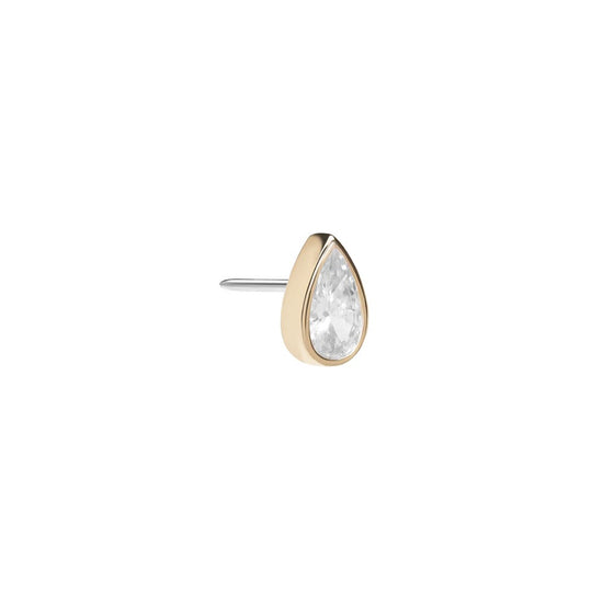 Tilum 14kt Yellow Gold Jeweled Tear Drop Threadless Top — Price Per 1 ...