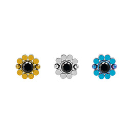 Tilum Noir Flower Titanium Threadless Top — Price Per 1 | PainfulPleasures
