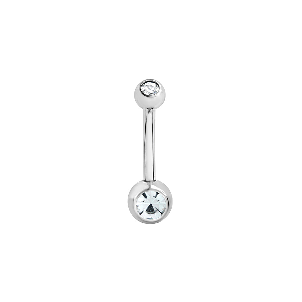 Tilum 14g 7/16” Crystal Jewel Ball Internally Threaded Titanium Belly ...
