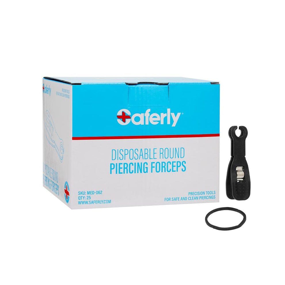 Saferly Disposable Round Piercing Forceps | PainfulPleasures