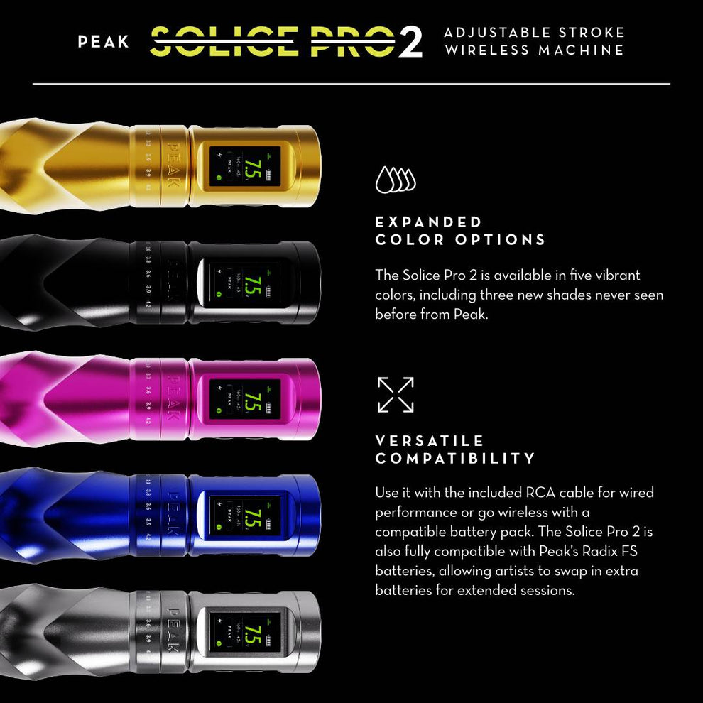 Peak Solice Pro 2 Wireless Tattoo Machine | PainfulPleasures