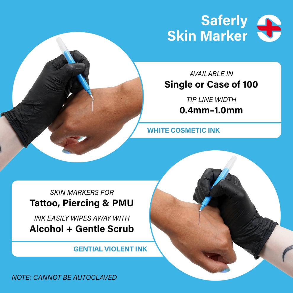 Saferly White Fine Tip Surgical Skin Marker — Pick Style | PainfulPleasures