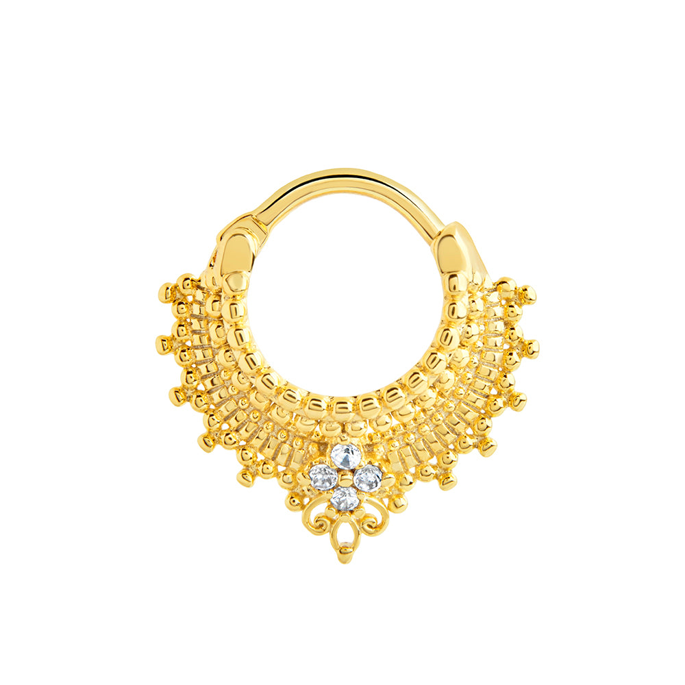 16g PVD Gold Kali’s Crown Septum Clicker – Painful Pleasures