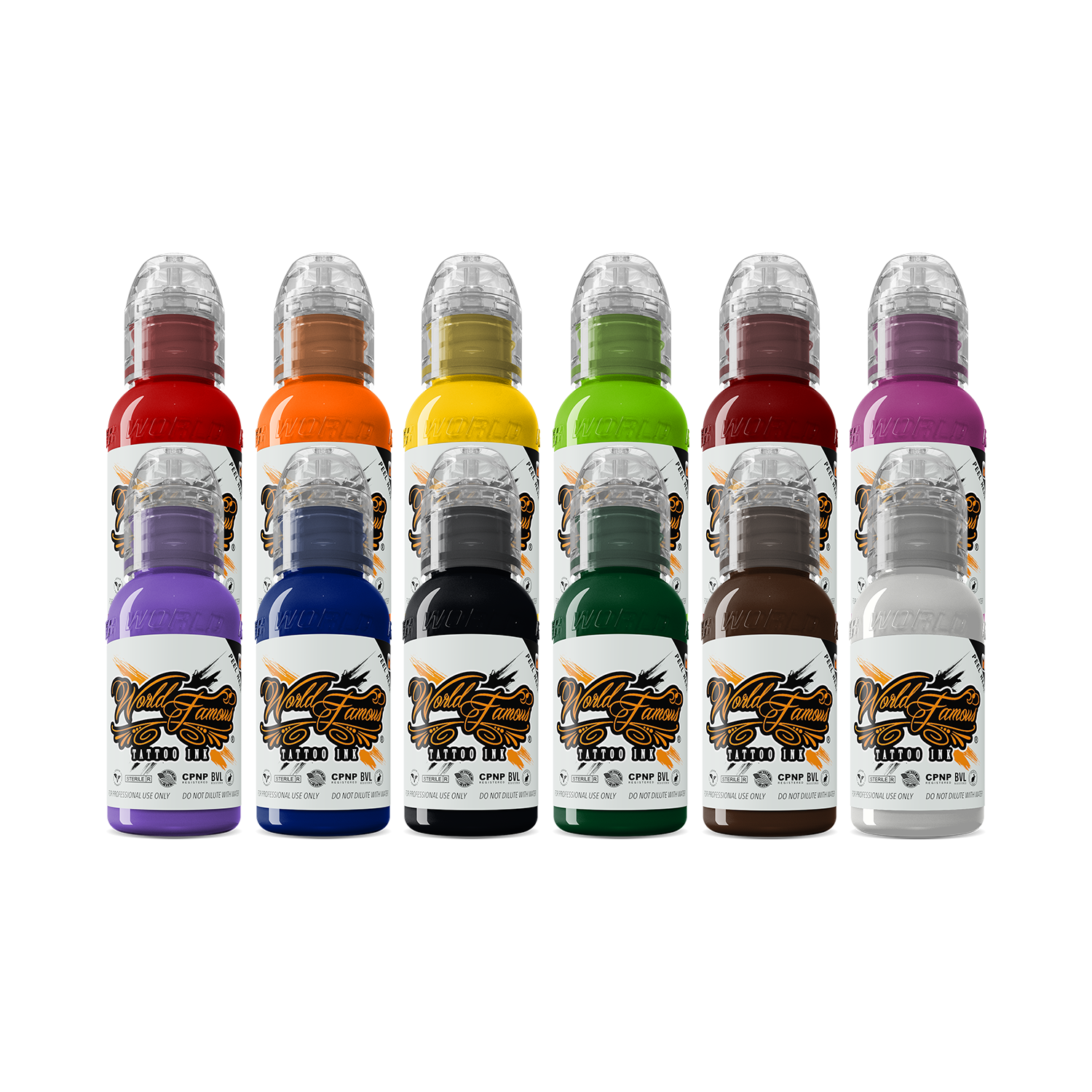 12 Color Primary Set #1 — World Famous Tattoo Ink — 1oz ...