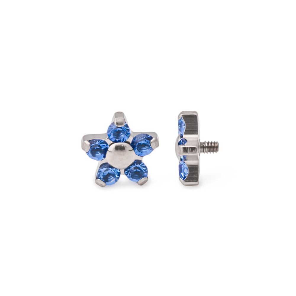 14g–12g Internally Threaded Titanium Jewel Flower Top — Price Per 1