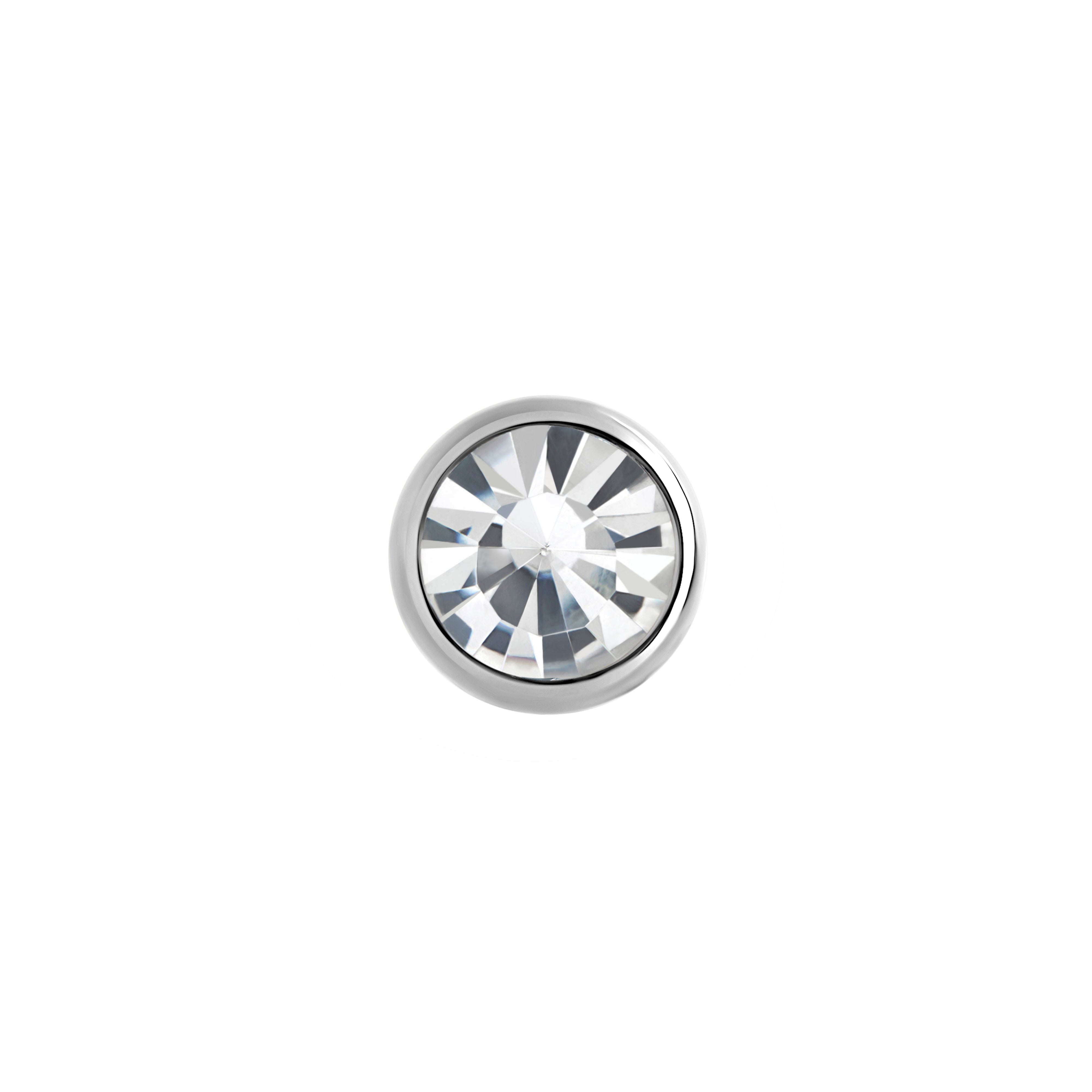 18g–16g Internally Threaded Titanium Jeweled Half Ball Top — Price Per 1