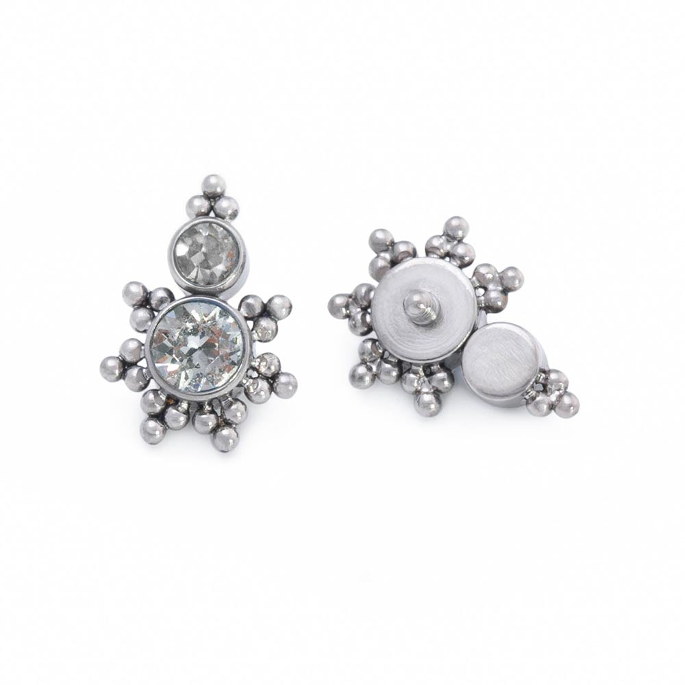 14g–12g Internally Threaded Stacked Micron Beaded Jewel Titanium Top ...