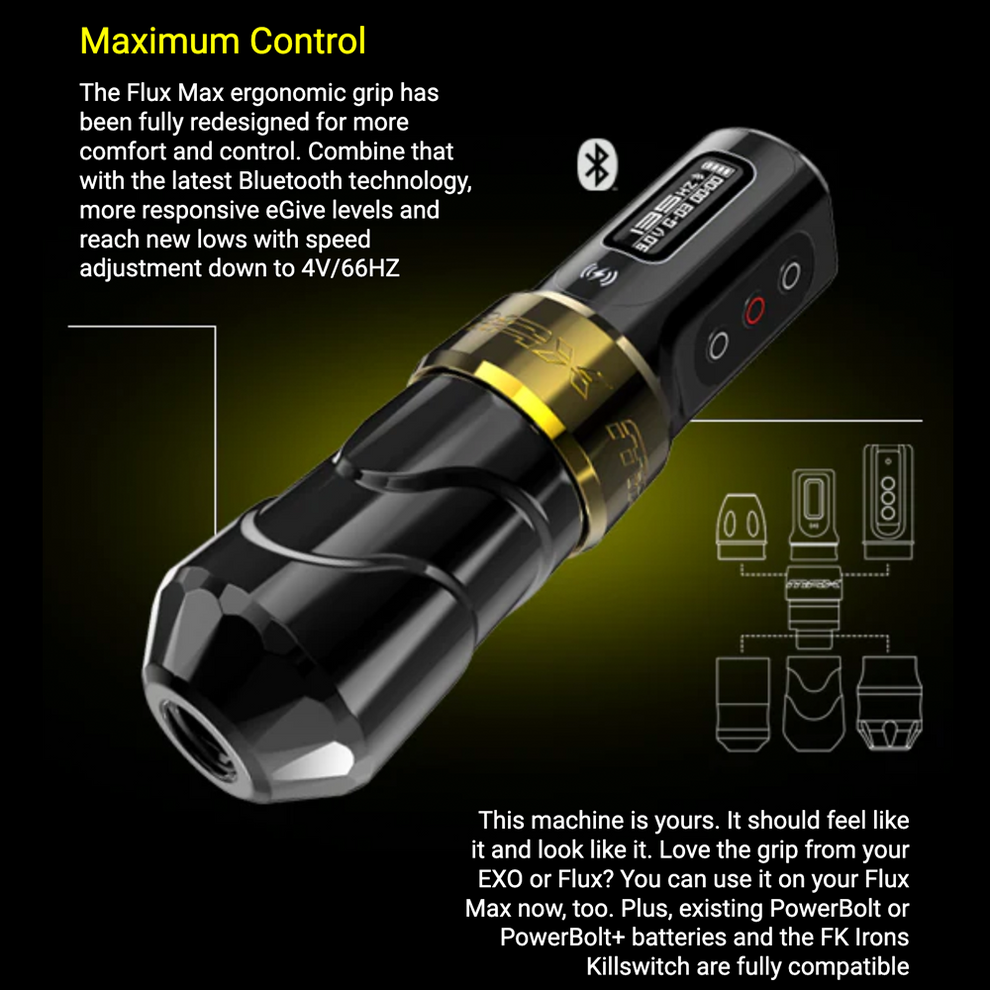 FK Irons Flux Max Wireless Tattoo Machine with 1 PowerBolt 2.0 ...