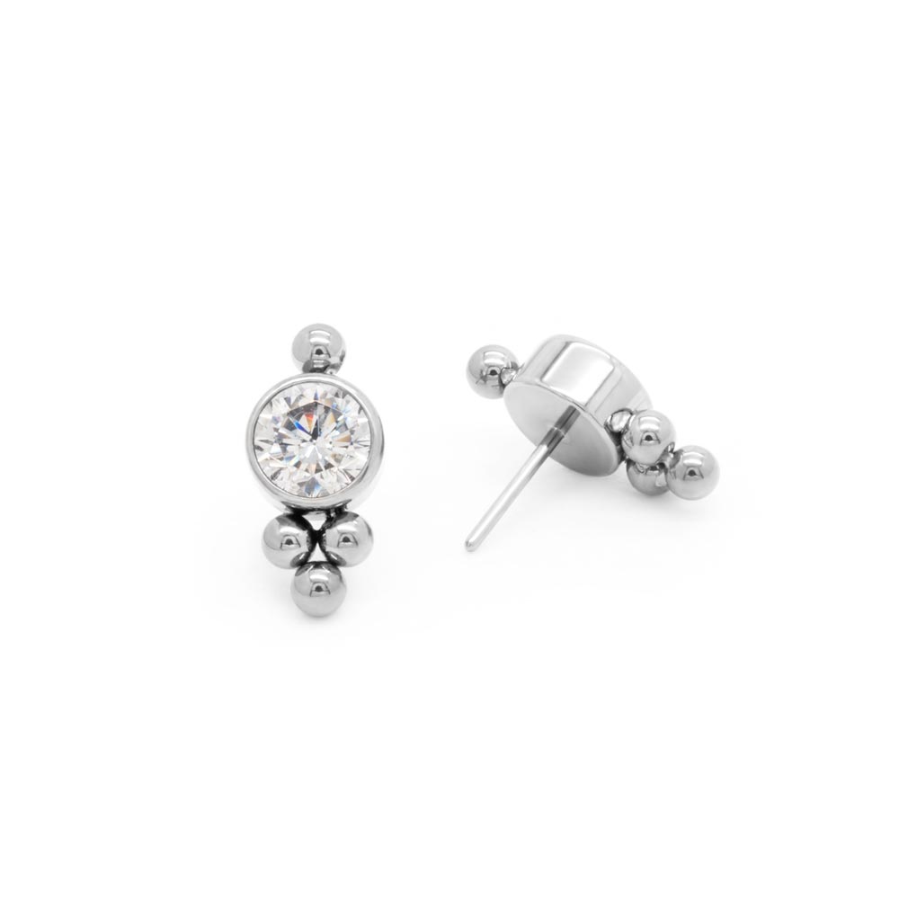 Titanium Beaded Single Jewel Threadless Top — Price Per 1 ...