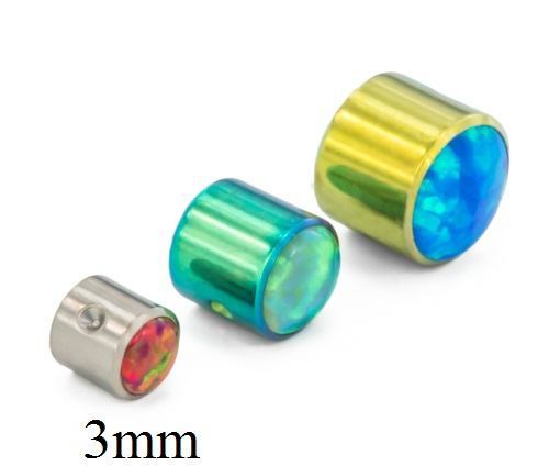 3mm Titanium Double Bezel Set Opal Captive Disc | Painful Pleasures