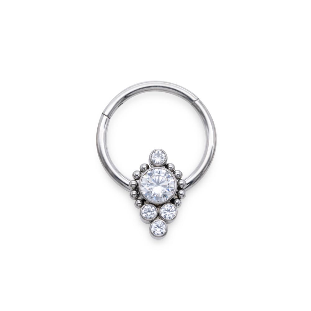 16g Jeweled Splendor Titanium Clicker Ring | PainfulPleasures