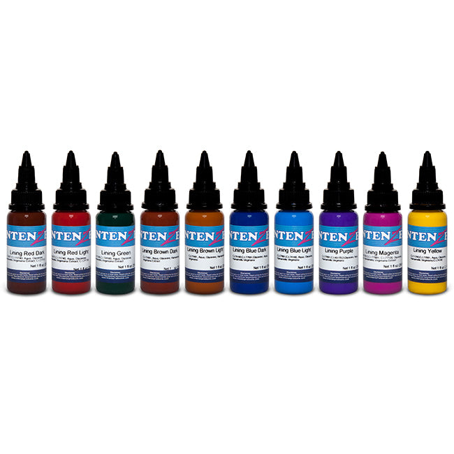 Color Lining 1oz Series — Intenze Tattoo Ink — 10 Bottles – Painful ...