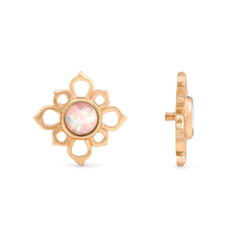Tilum 18g–16g Internally Threaded Yellow Gold Cruciform Flower Top ...