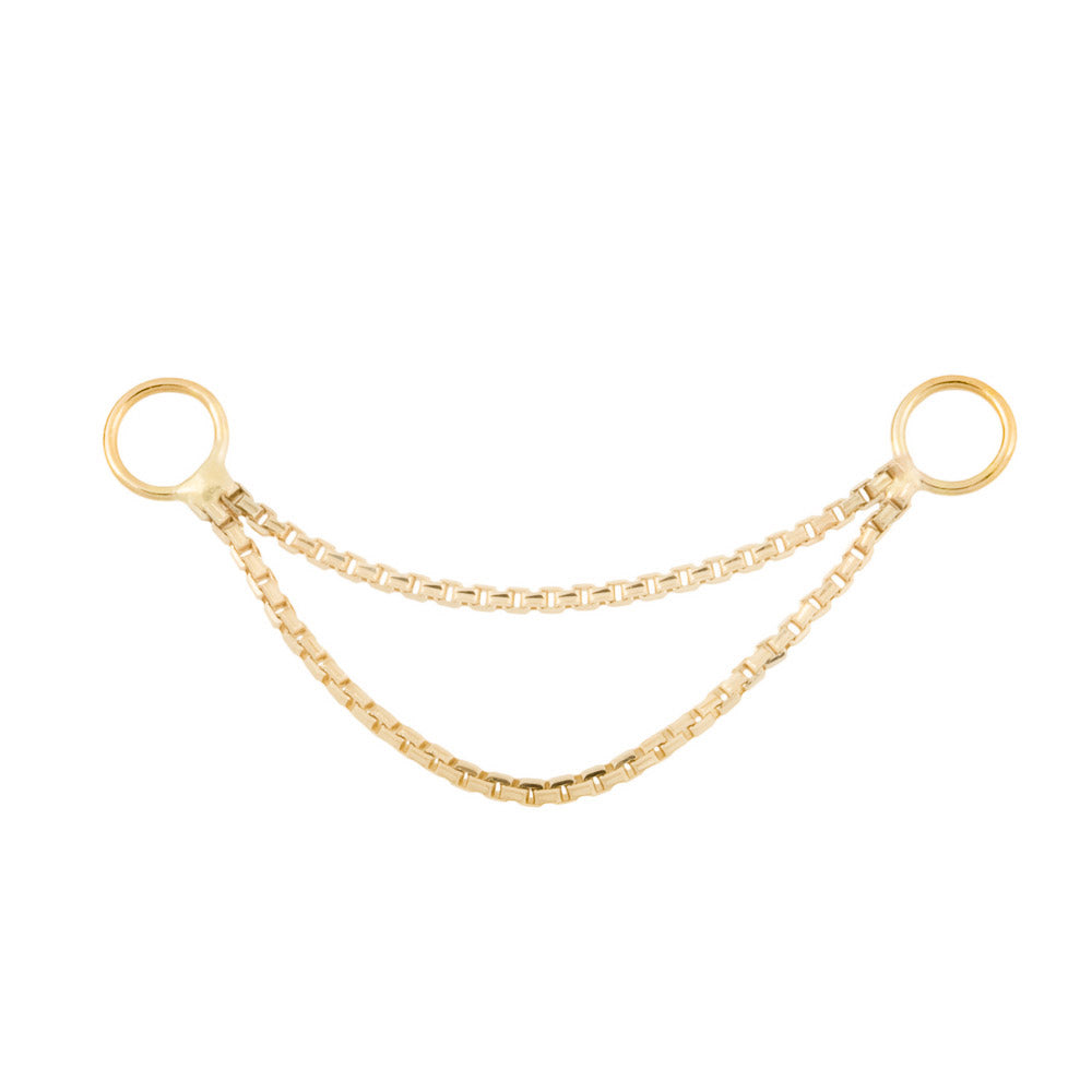 14kt Yellow Gold Double Box Chain — Price Per 1 | PainfulPleasures