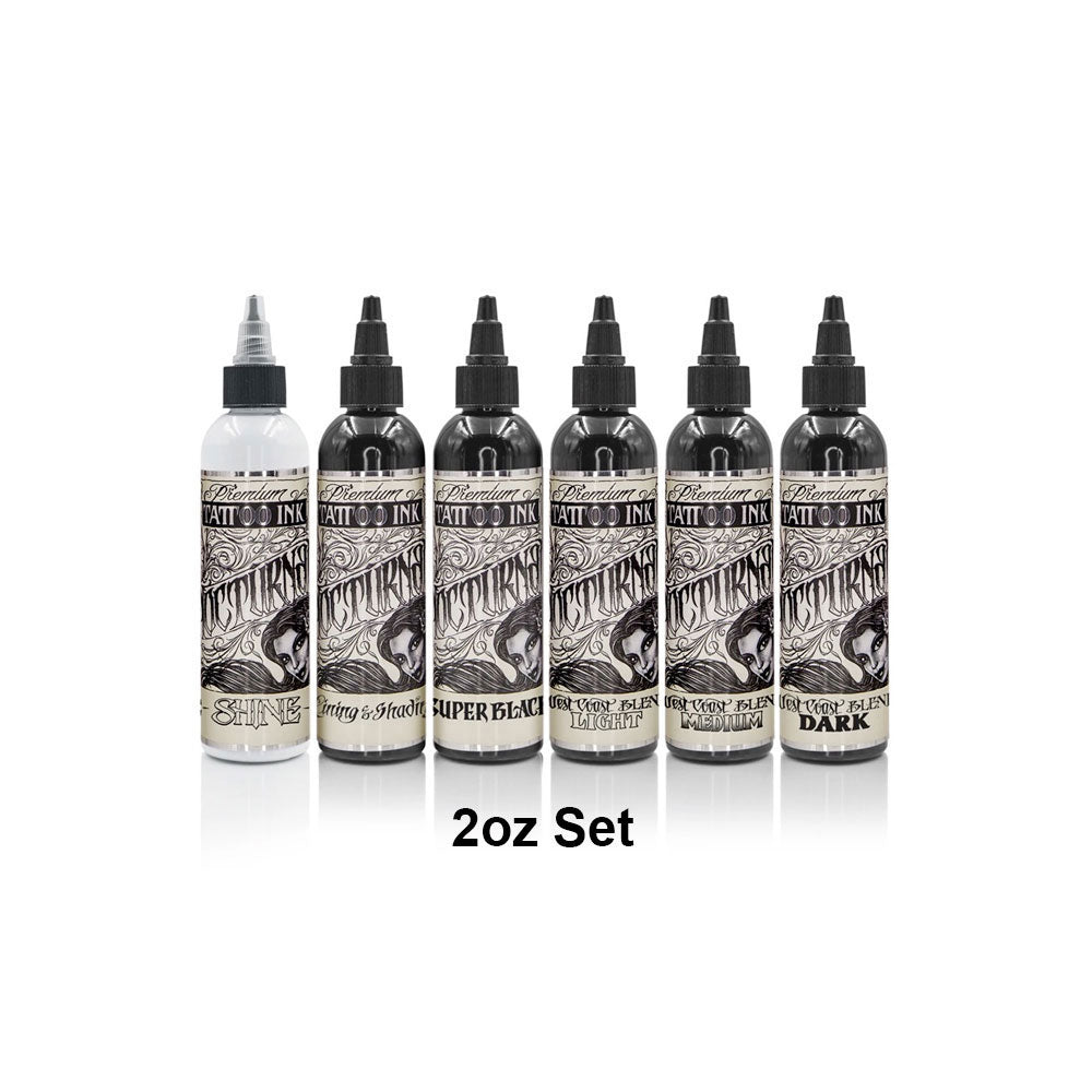 Nocturnal Full Set of 6 Bottles — 2oz — Nocturnal Tattoo Ink – Painful ...
