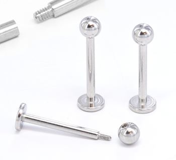 16g E-Z Piercing Labret Stud One-Step-Down-Threaded Labret - Price Per