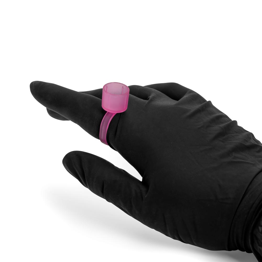 Cosmetic Ink Cup Holder Finger Ring — Pink — Bag of 50 | PainfulPleasures