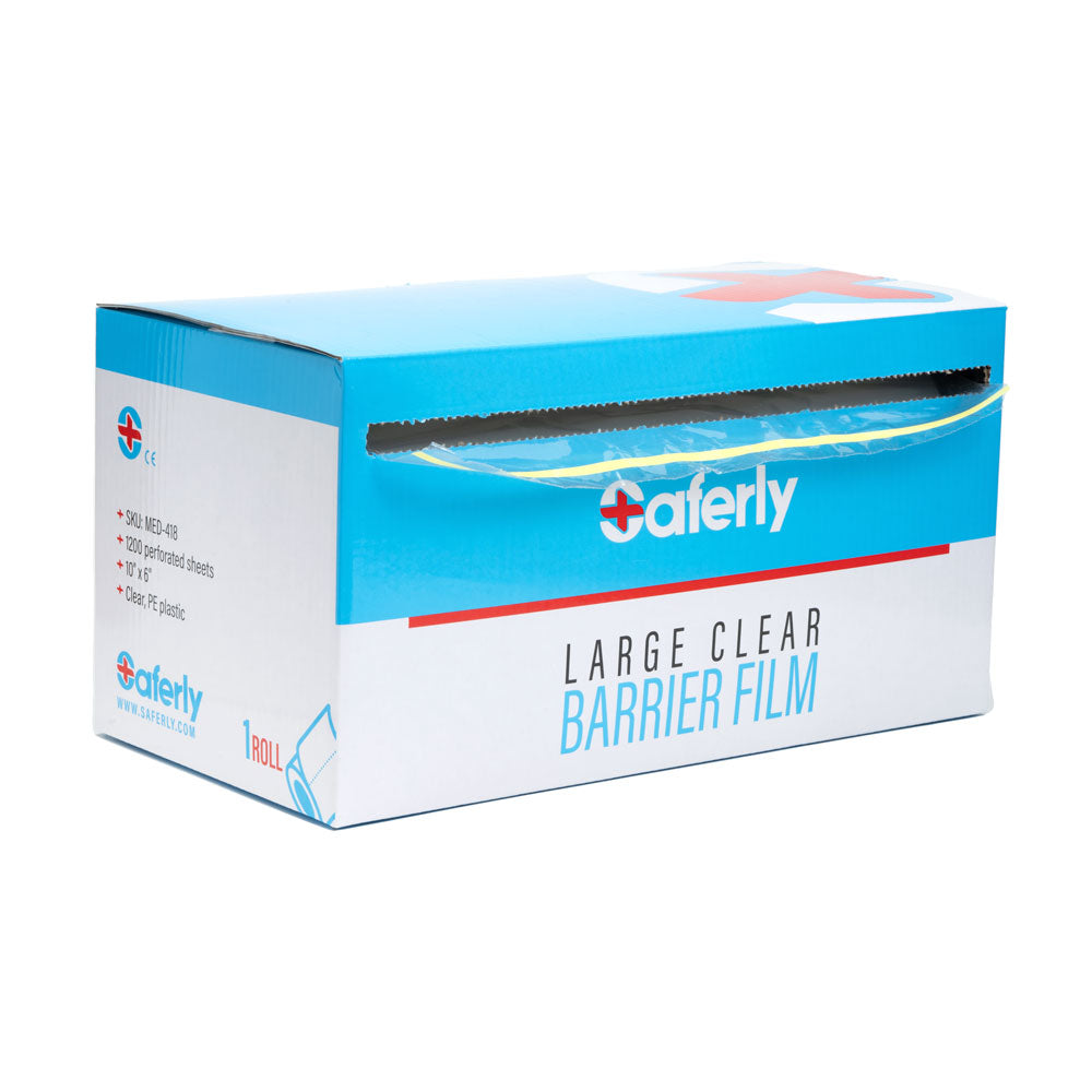 Saferly Medical Clear Barrier Film — 10" x 6" — One Roll of 1200 ...