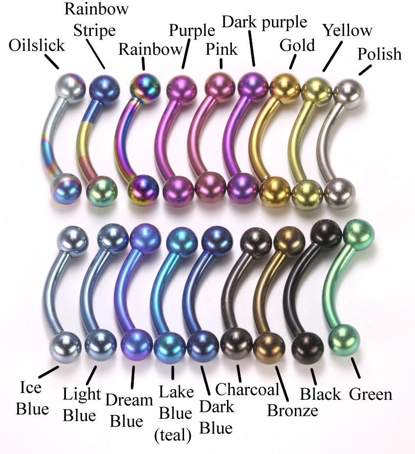 14g Titanium Bent Barbell with Titanium Balls