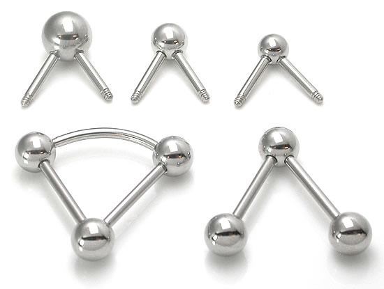 14g Multiple Tap Ball 45Âº Ends - 5mm 6mm or 8mm Balls - Price Per 1 B