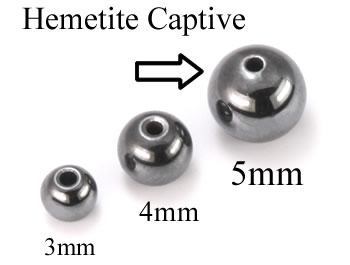 3mm – 10mm Hematite Captive Bead Replacement Ball