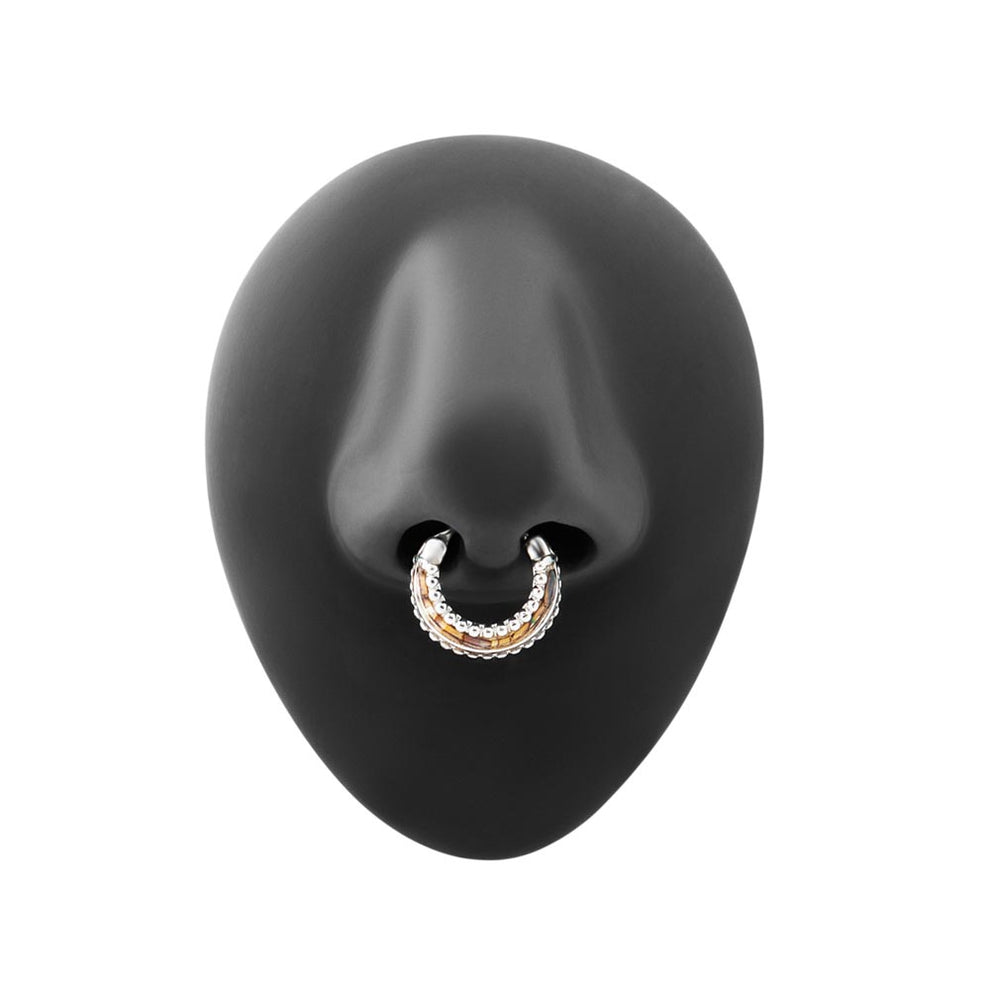 16g Stacked Abalone Clicker Ring – Painful Pleasures